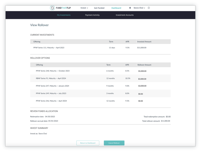 Platform Enhancement: New Rollover Features